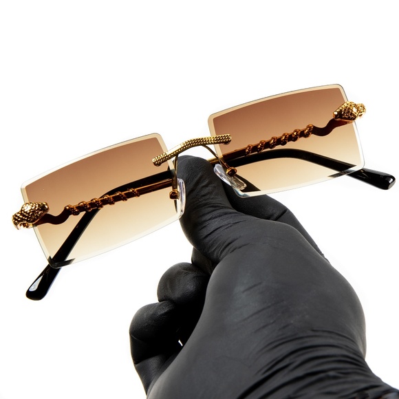 Street Knitted | Accessories | Luxury Mens Brown Tint Rimless King ...